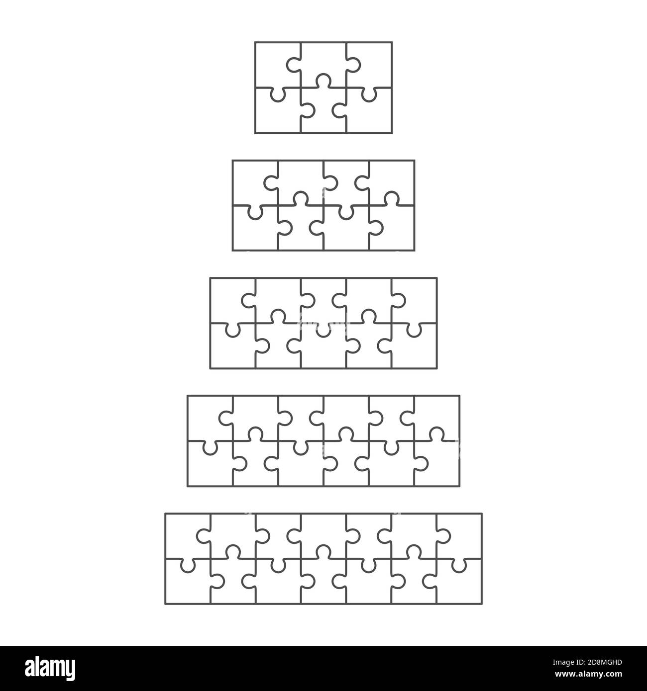 Jigsaw puzzle vector flat templates set Stock Vector Image & Art - Alamy