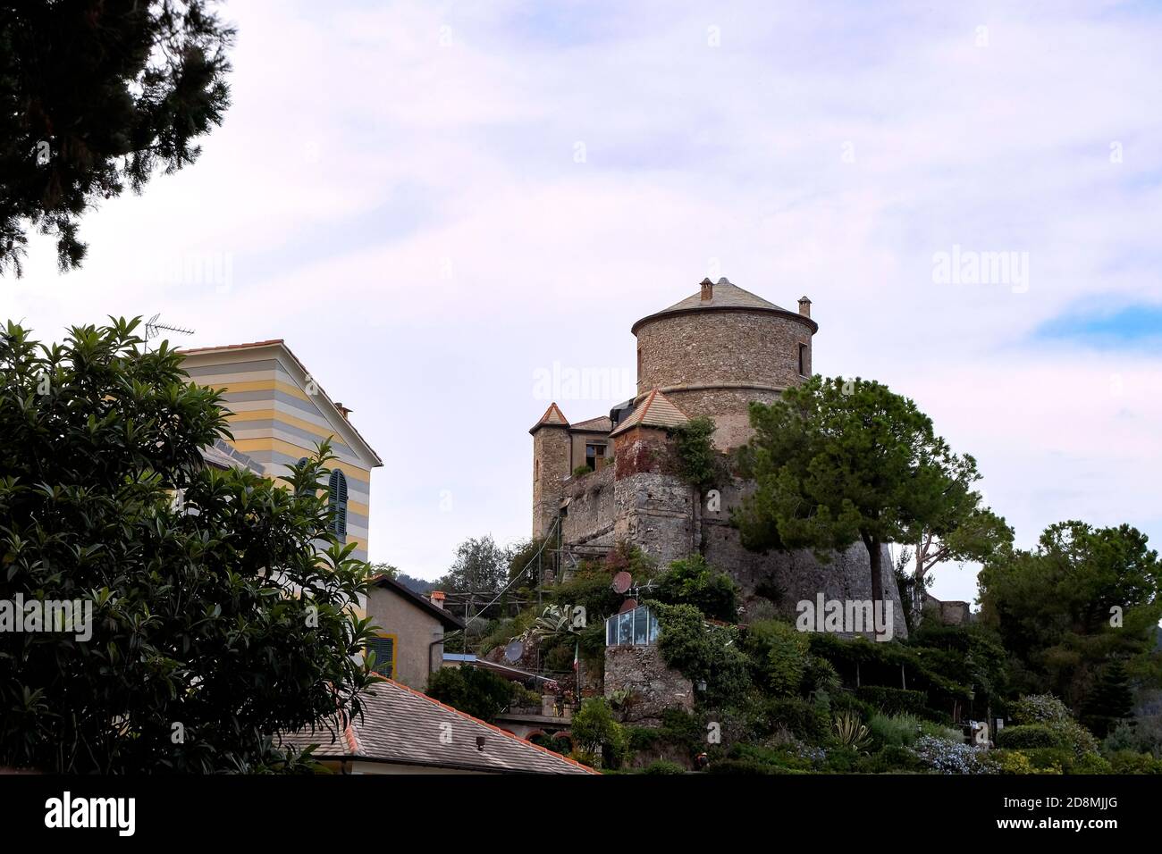 Brown castle in portofino hi-res stock photography and images - Alamy
