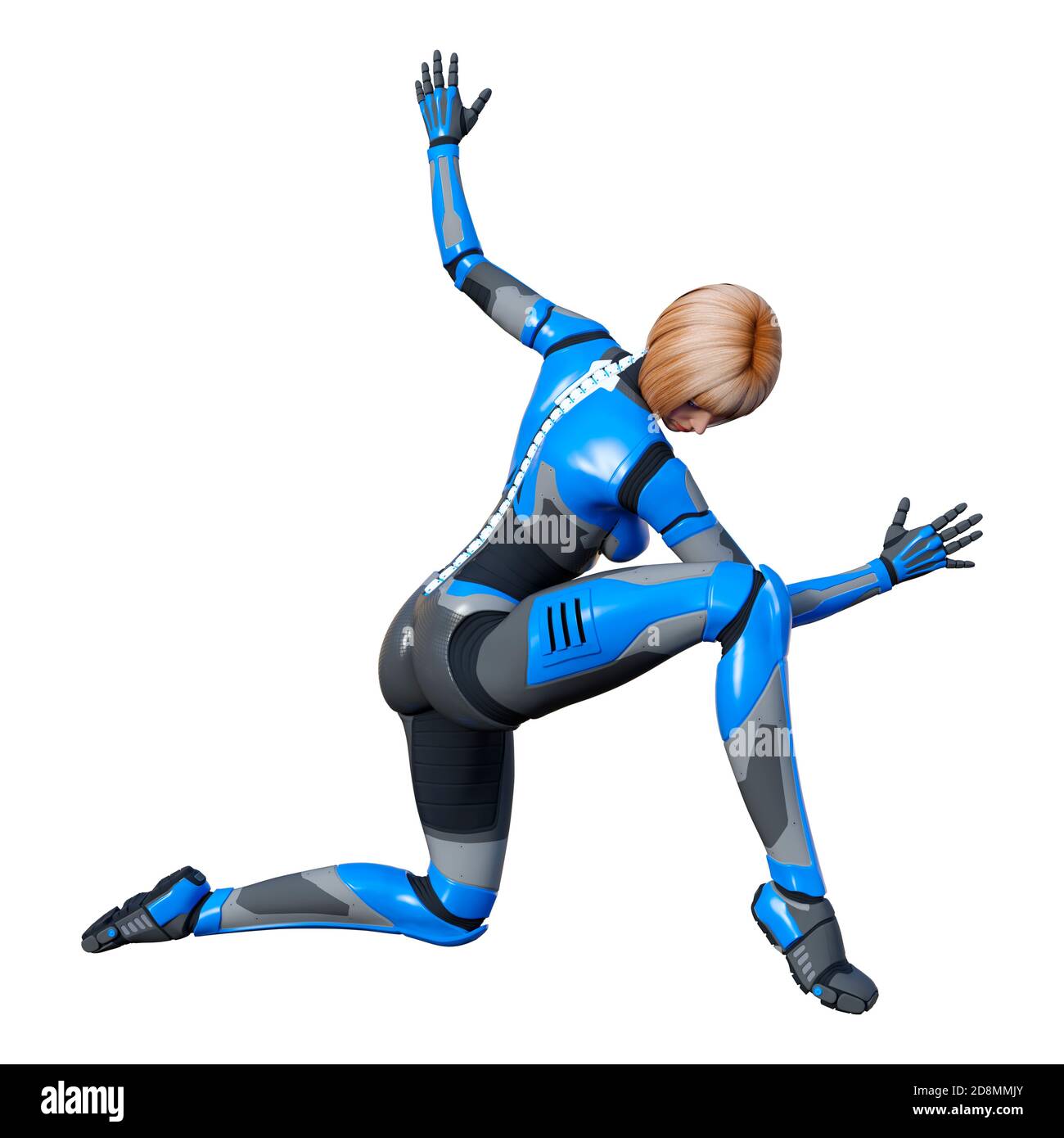 3D rendering of a female robot isolated on white background Stock Photo ...