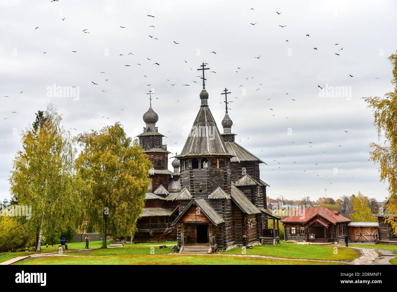 Wooden traditional buildings in the museum of wooden architecture in ...