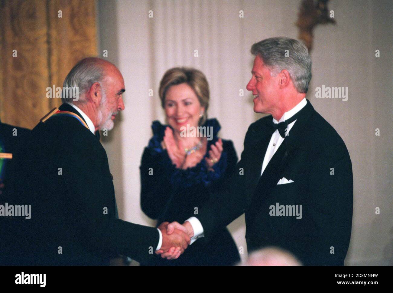1999 Kennedy Center Honoree Sean Connery is congratulated by United ...