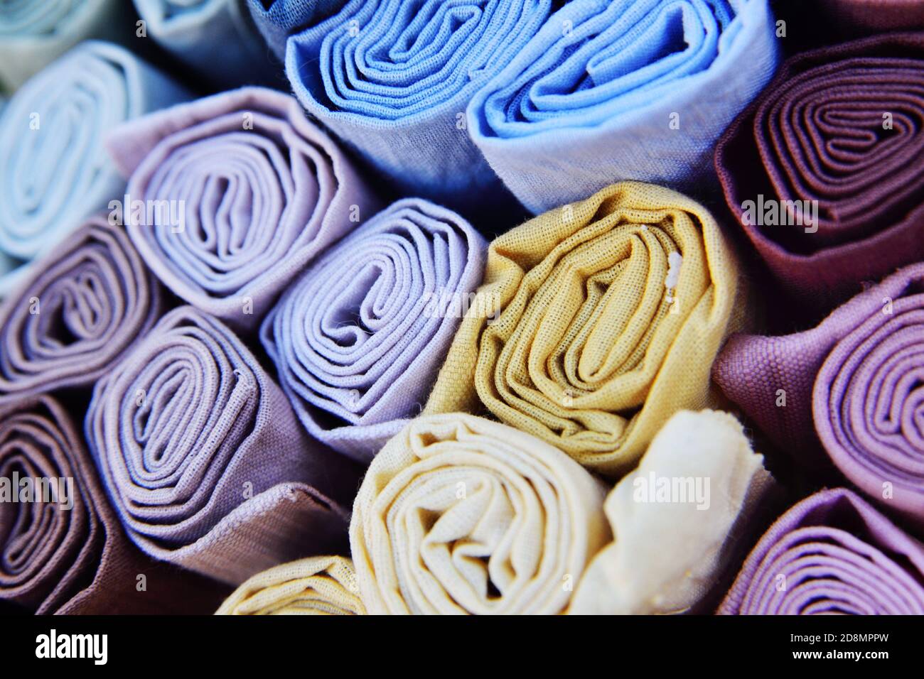 Rolls of satin fabric hi-res stock photography and images - Alamy