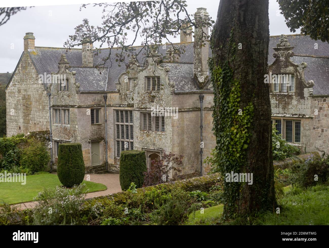 External view of Elizabethan home, Trerice stately home near Newquay in ...