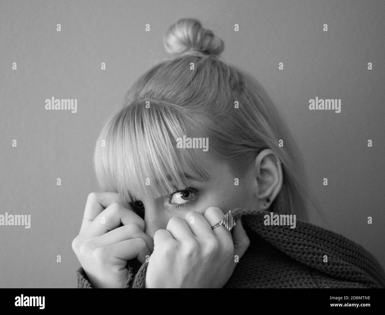 Monochrome female portrait Stock Photo - Alamy