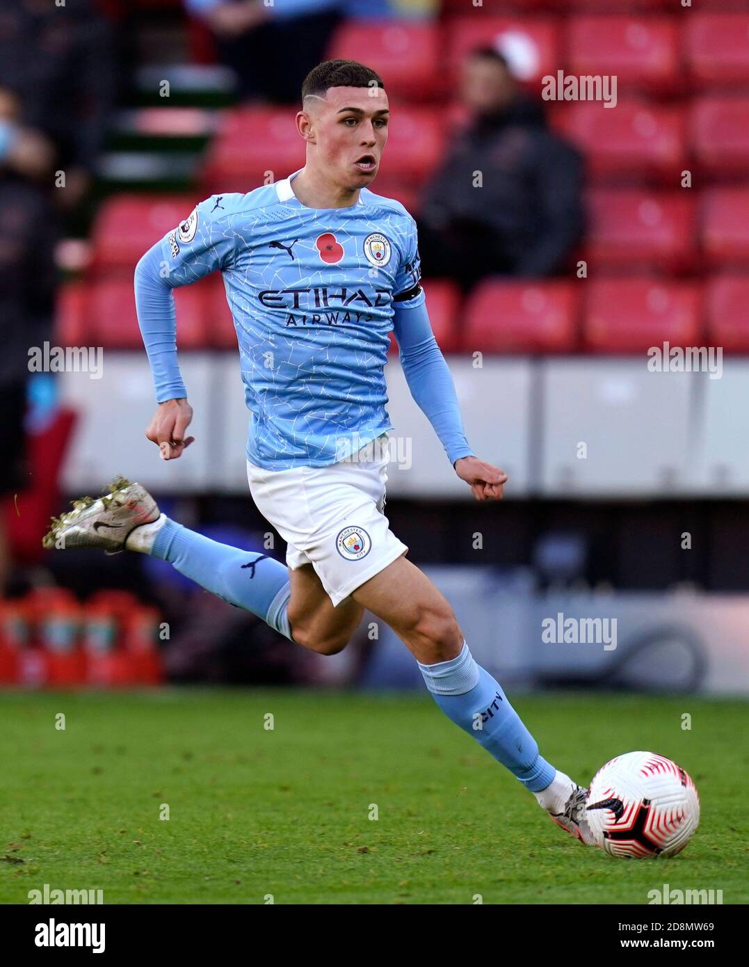 Manchester City's Phil Foden during the Premier League match at Bramall ...
