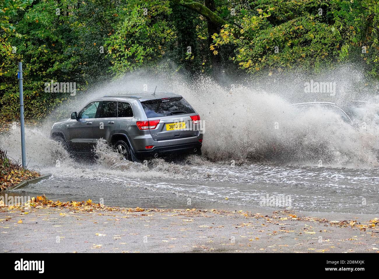 Station Lane, Godalming. 31st October 2020. Heavy rainfall across the ...
