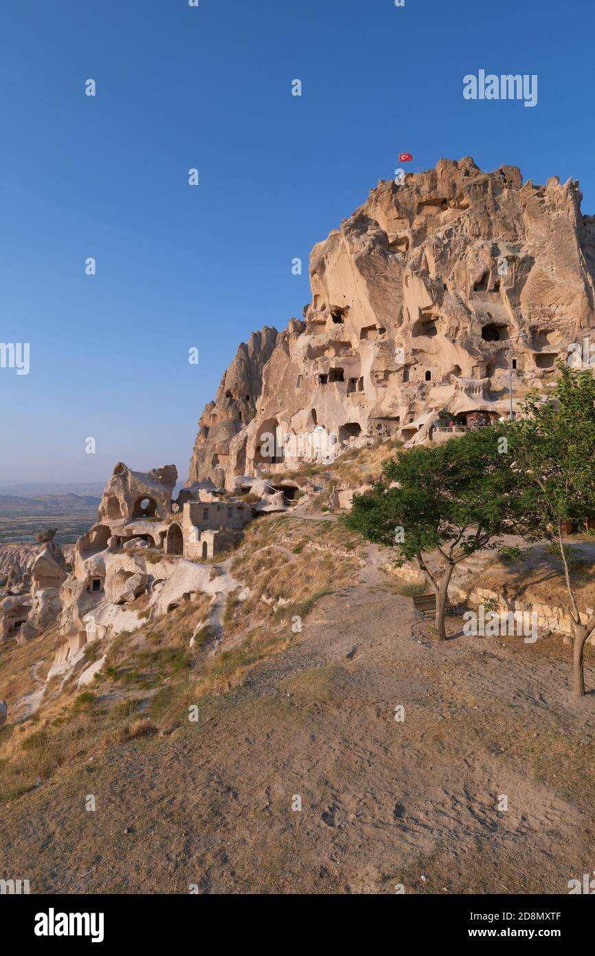 Uchisar Castle At Sunset, Cappadocia Stock Photo - Alamy