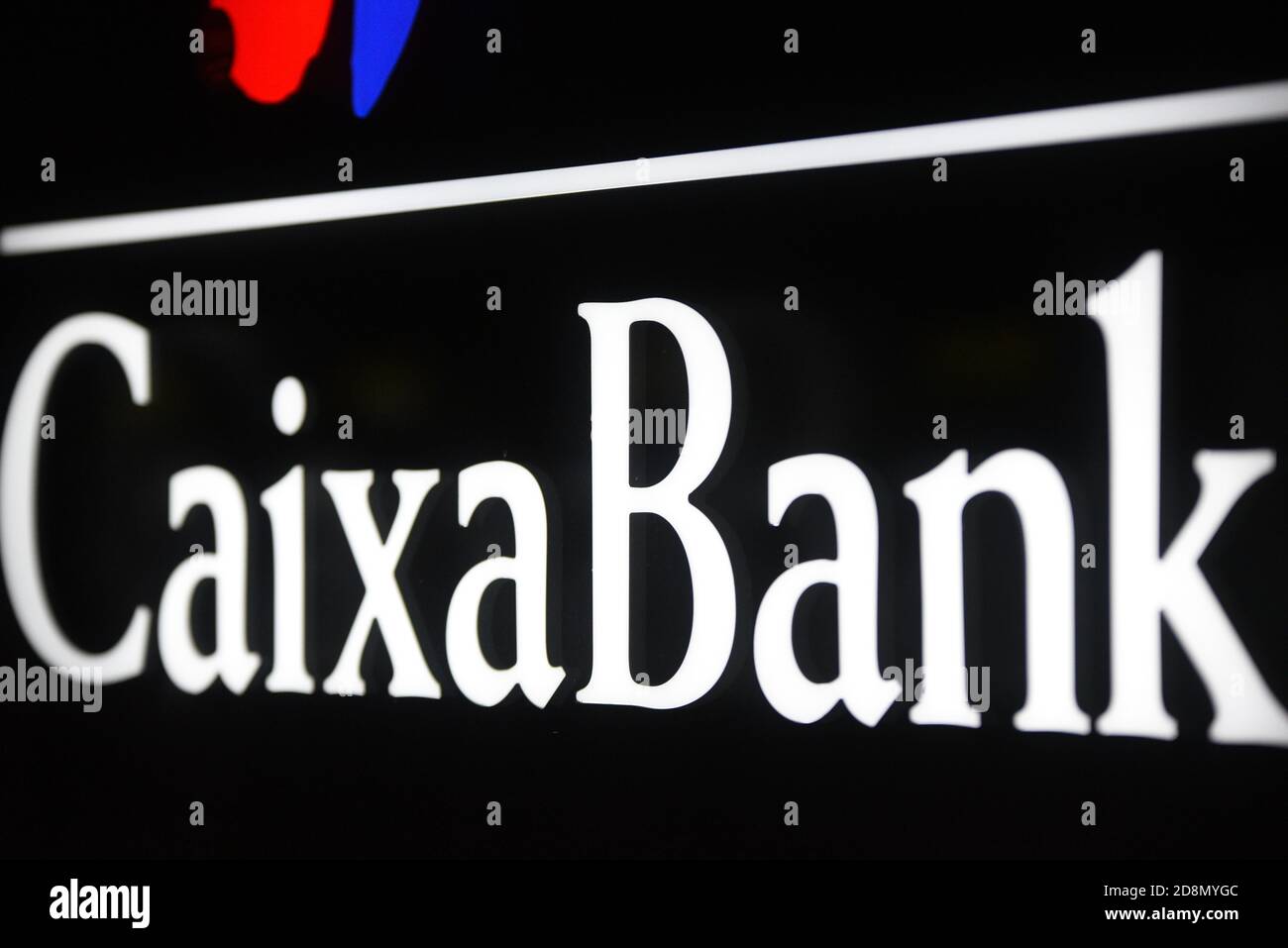 La Caixa Savings bank company logo seen in Barcelona Stock Photo - Alamy