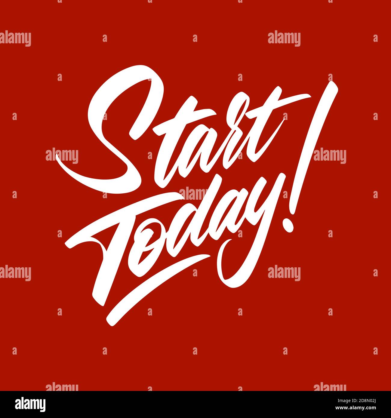 Handwritten lettering Start today. Vector illustration Stock Vector ...