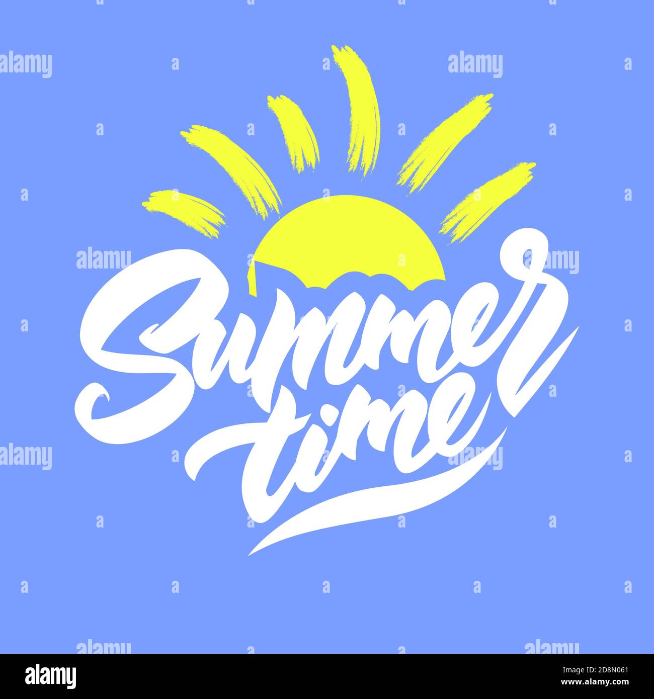 Summer time logo together with the sun. vector illustration Stock ...