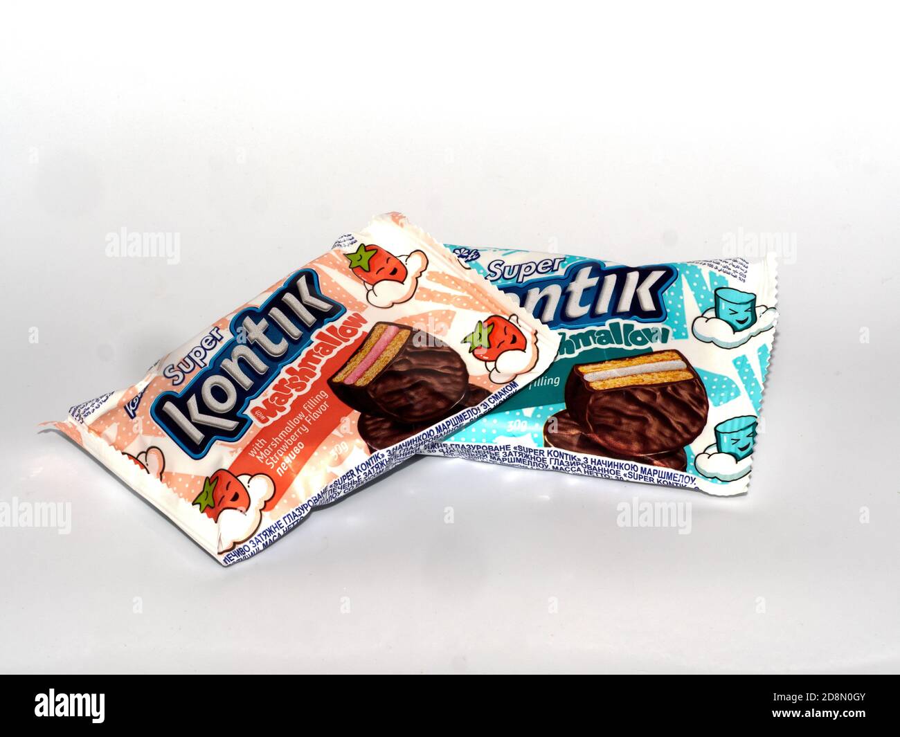 In this photo illustration a packaging of AVK Kontik cookies is seen ...