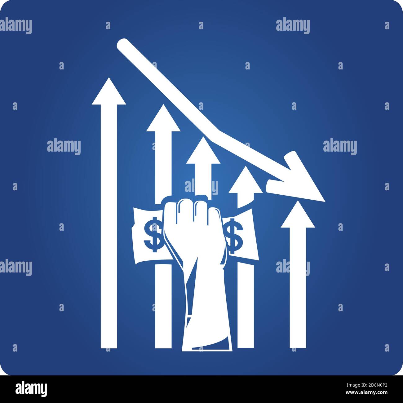 money crisis, decreasing bar graph Stock Vector Image & Art - Alamy