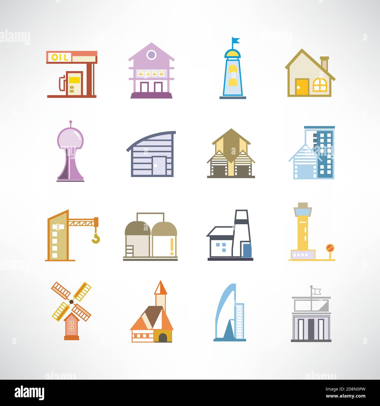 building icons set Stock Vector Image & Art - Alamy