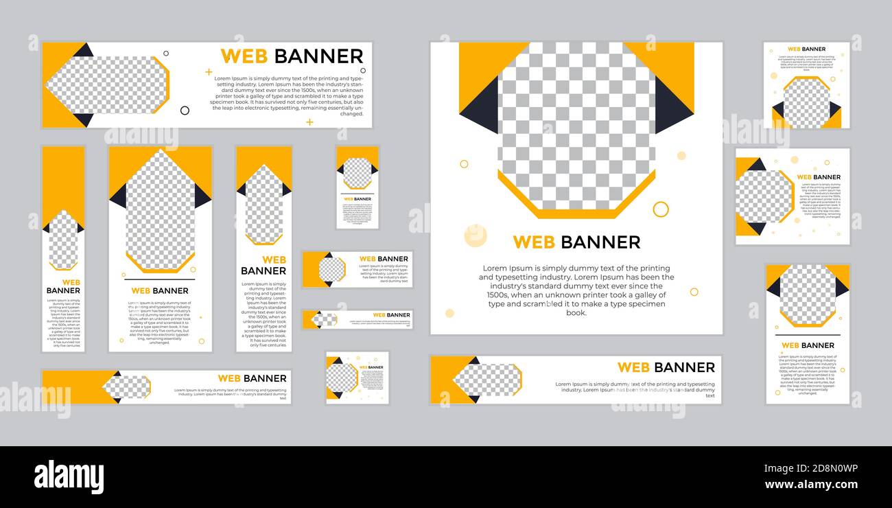 set of web banners of different sizes with element Stock Vector Image ...