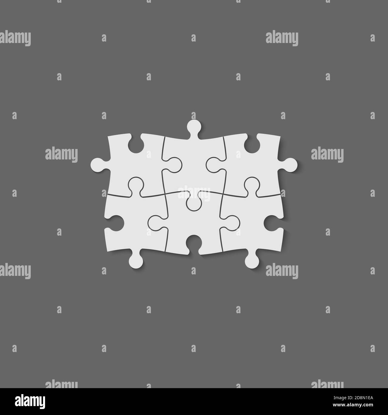 Silhouette jigsaw puzzle pieces Black and White Stock Photos & Images ...