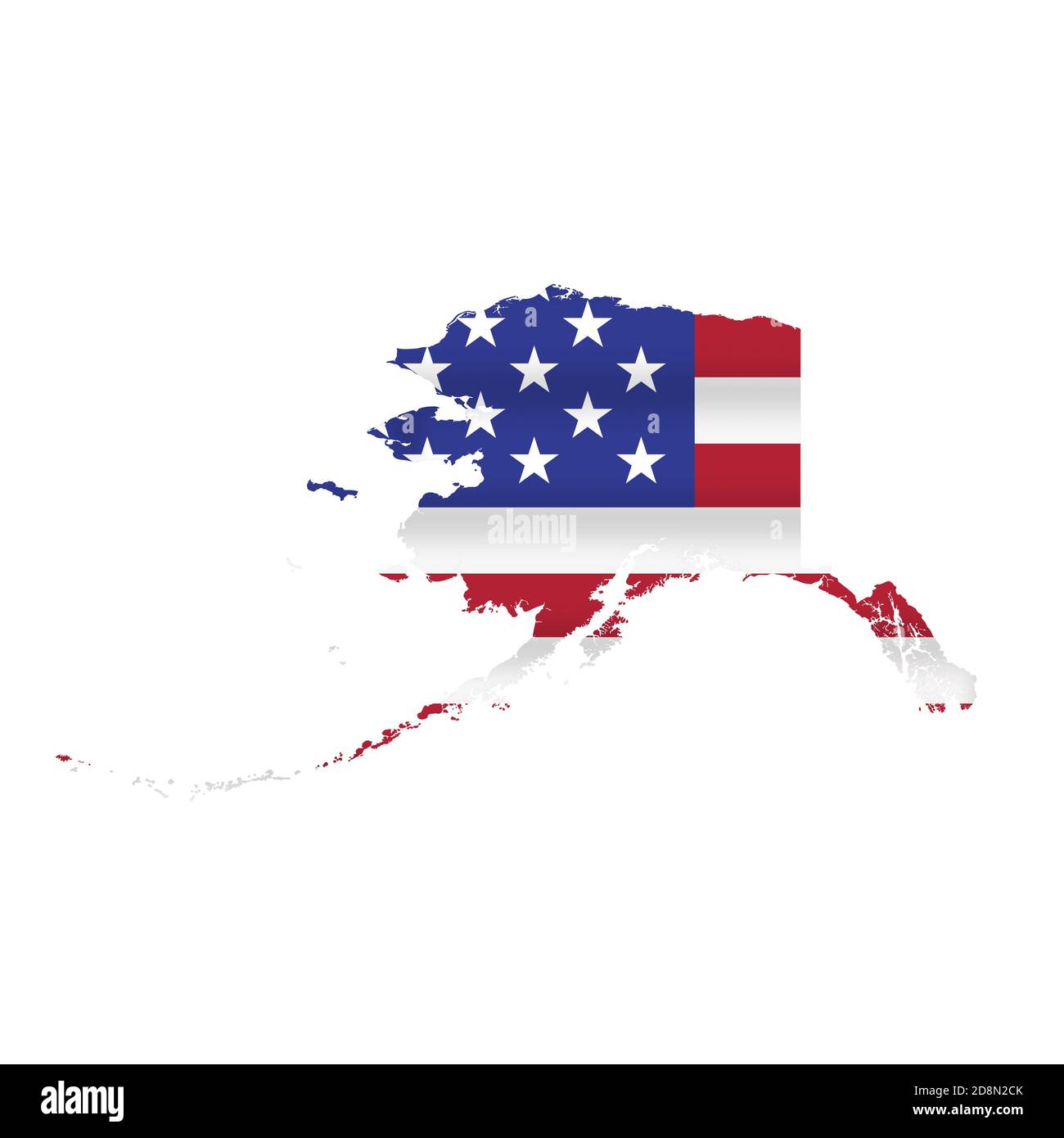 Alaska US state flag map isolated on white. illustration Stock Photo ...