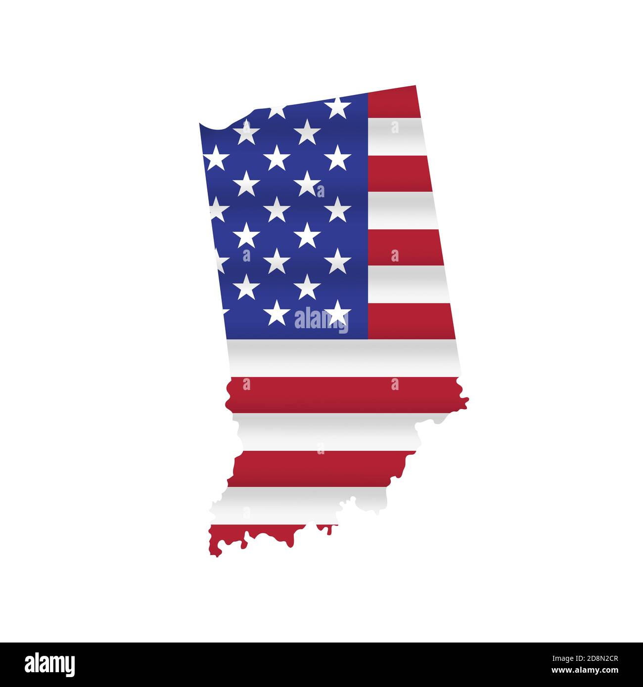 Indiana US state flag map isolated on white. illustration Stock Photo ...