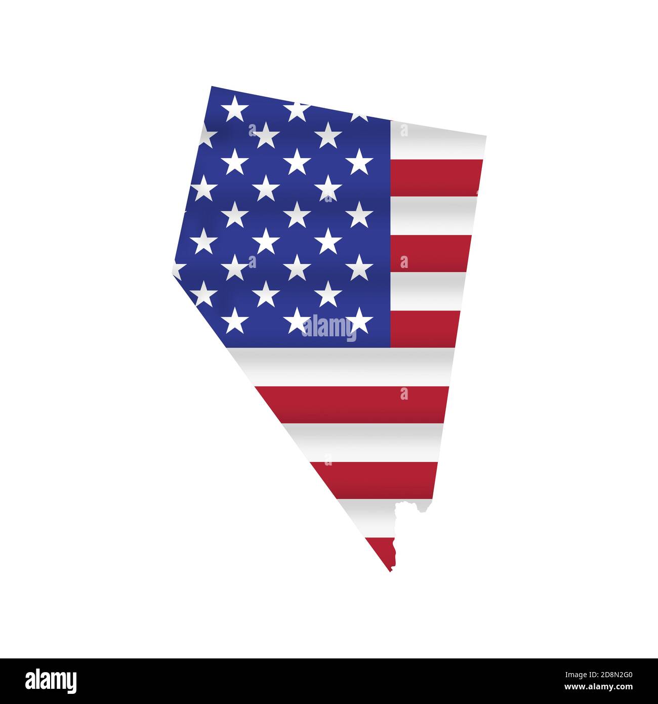 Nevada US state flag map isolated on white. illustration Stock Photo ...