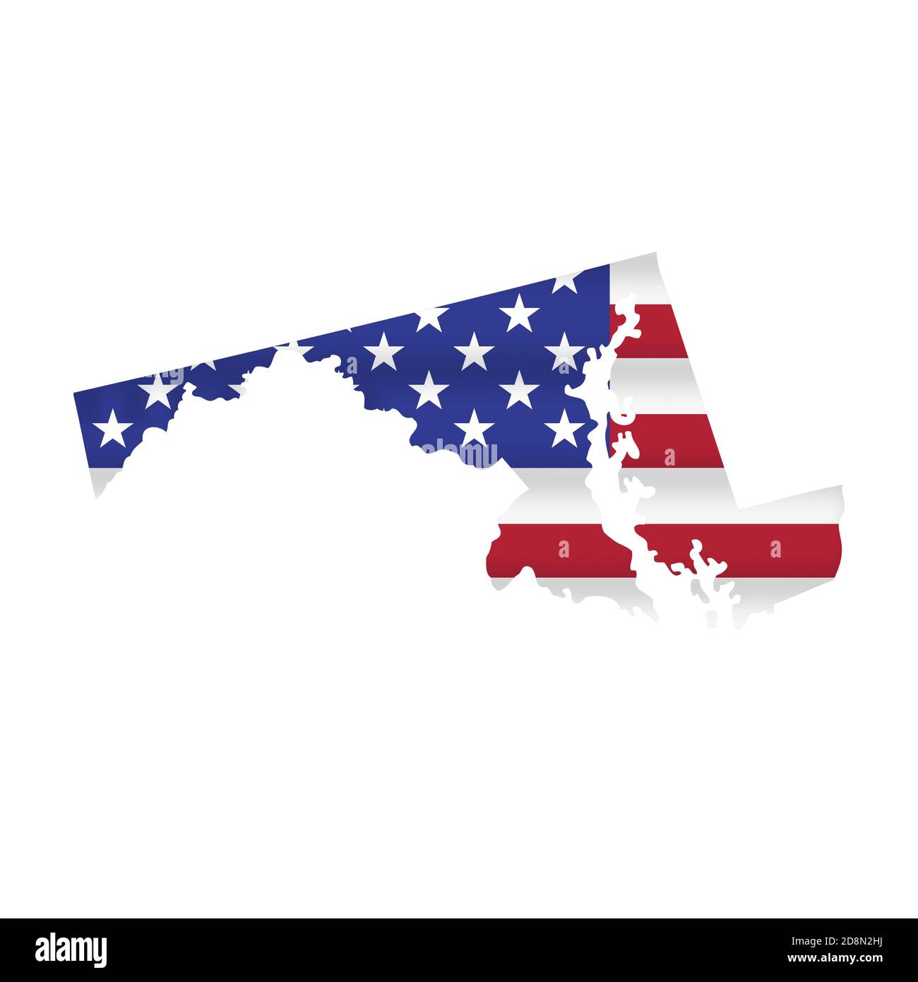 Maryland US state flag map isolated on white. illustration Stock Photo ...
