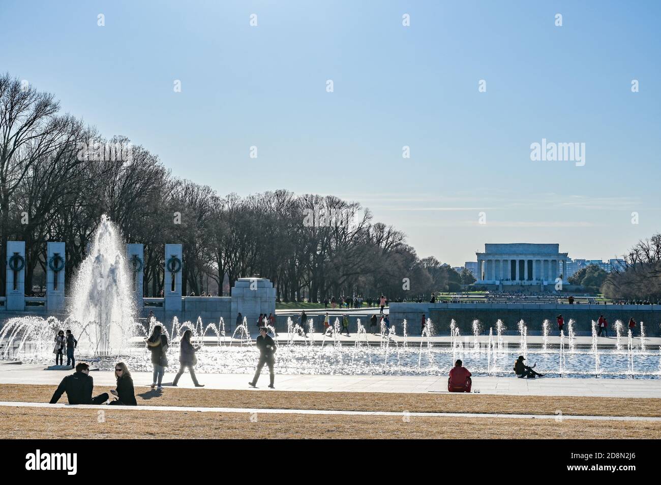 World War II Memorial in Washington DC. The memorial consists of 56 ...