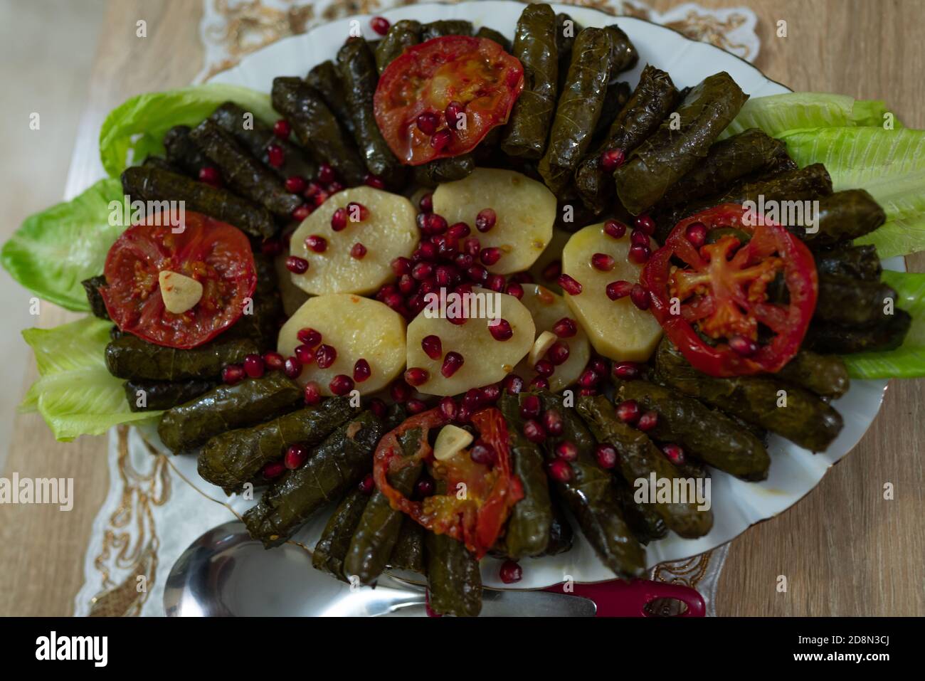 Arabic home traditional food - Lebanese Stuffed Grape Leaves known as ...