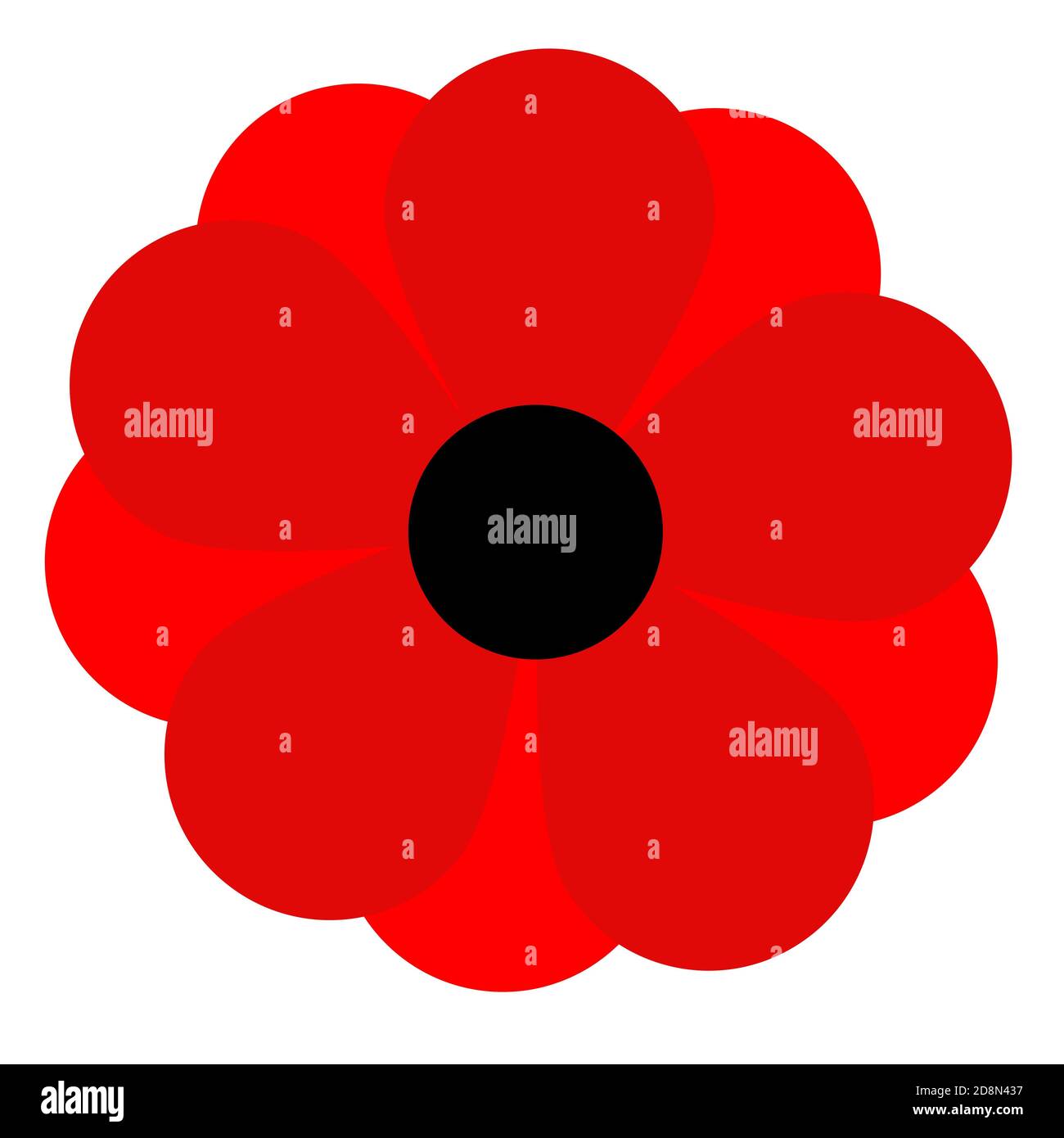 Simple Graphic Illustrations of a Poppy Flower Stock Photo - Alamy