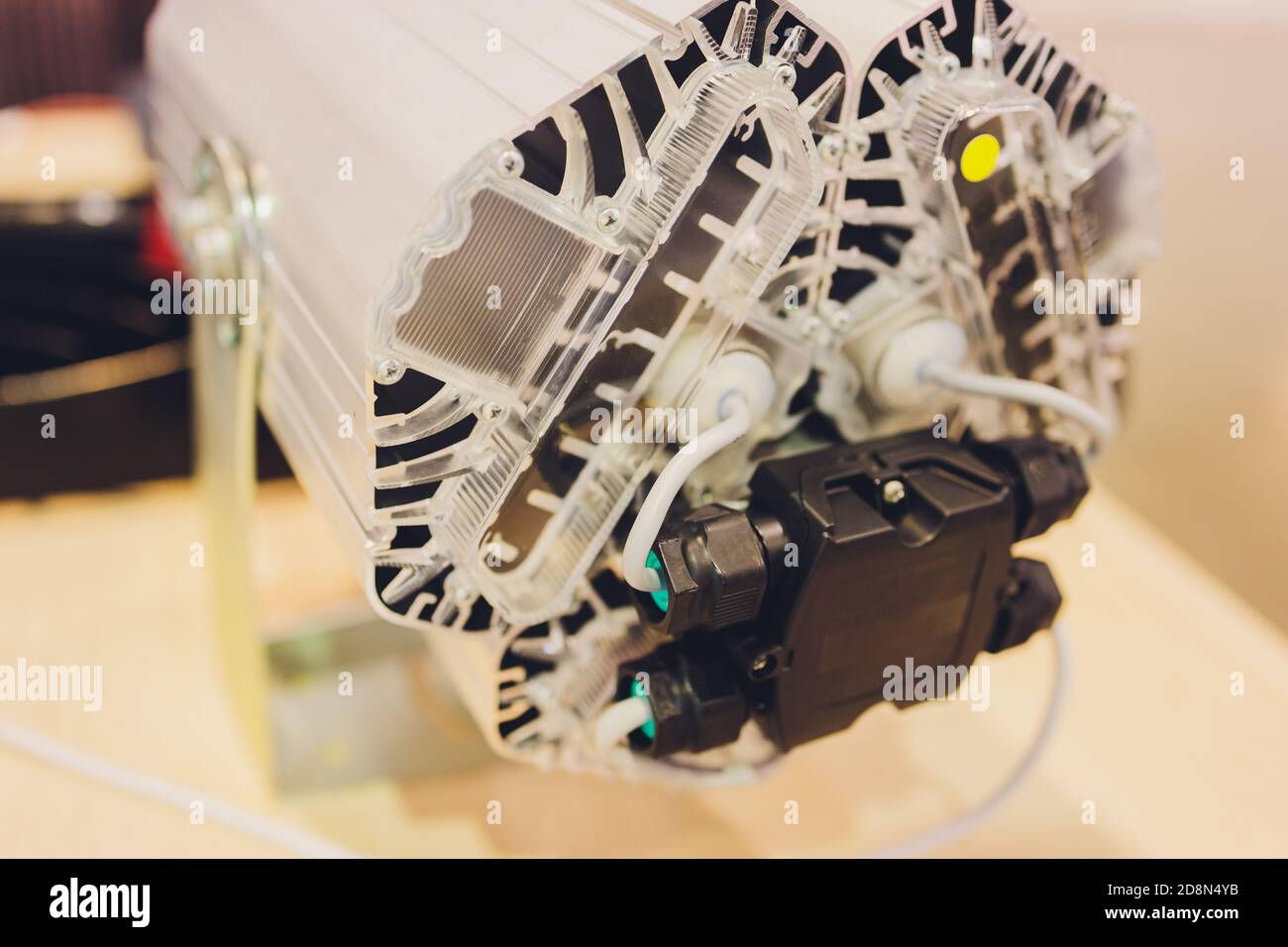 Closeup of newest LED lamp with aluminum radiator Stock Photo - Alamy