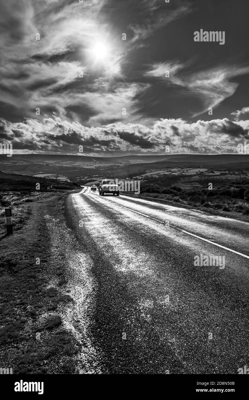 Into the Sun, The Road to Castleton, North York Moors, Yorkshire ...