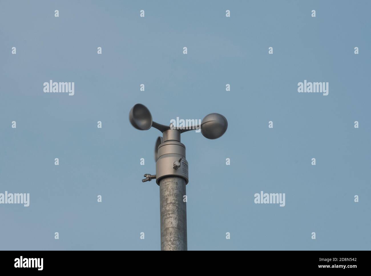 Wind measurement by weather station, observing weather conditions in ...