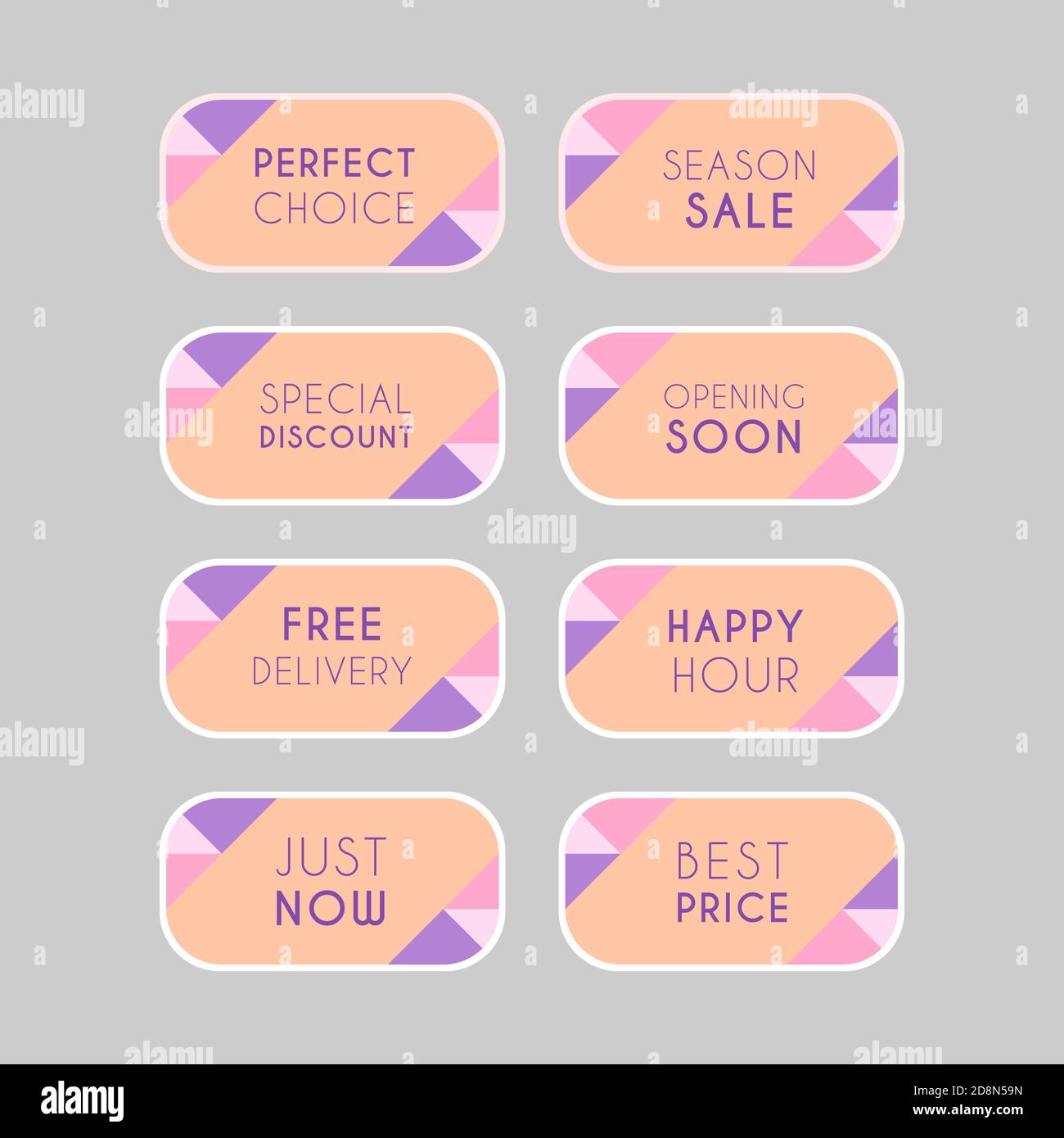 Colorful discount labels set. Timeless easy-to-read design to attract ...