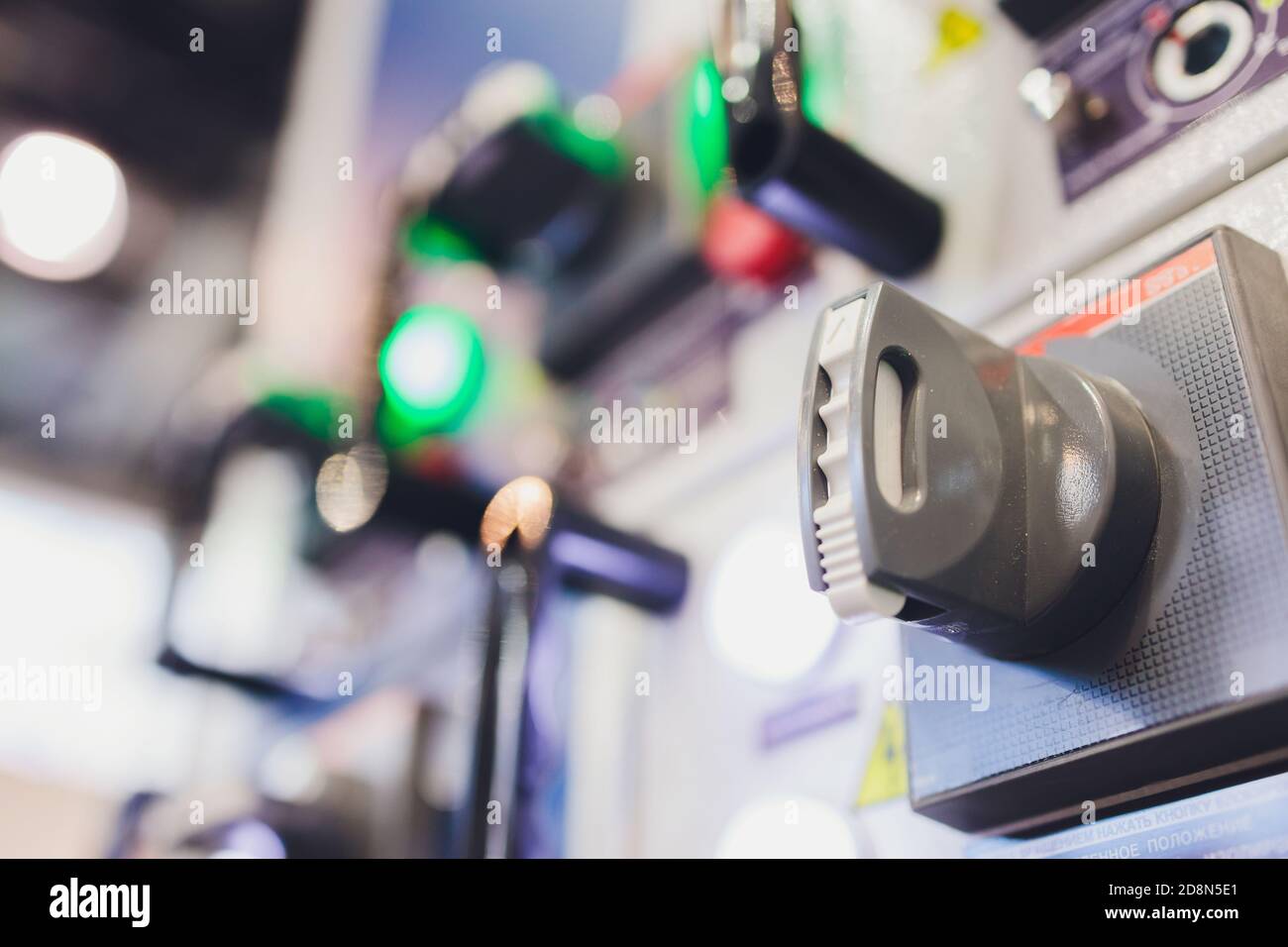 Key switch select mode Buttons and display on control panel Stock Photo ...