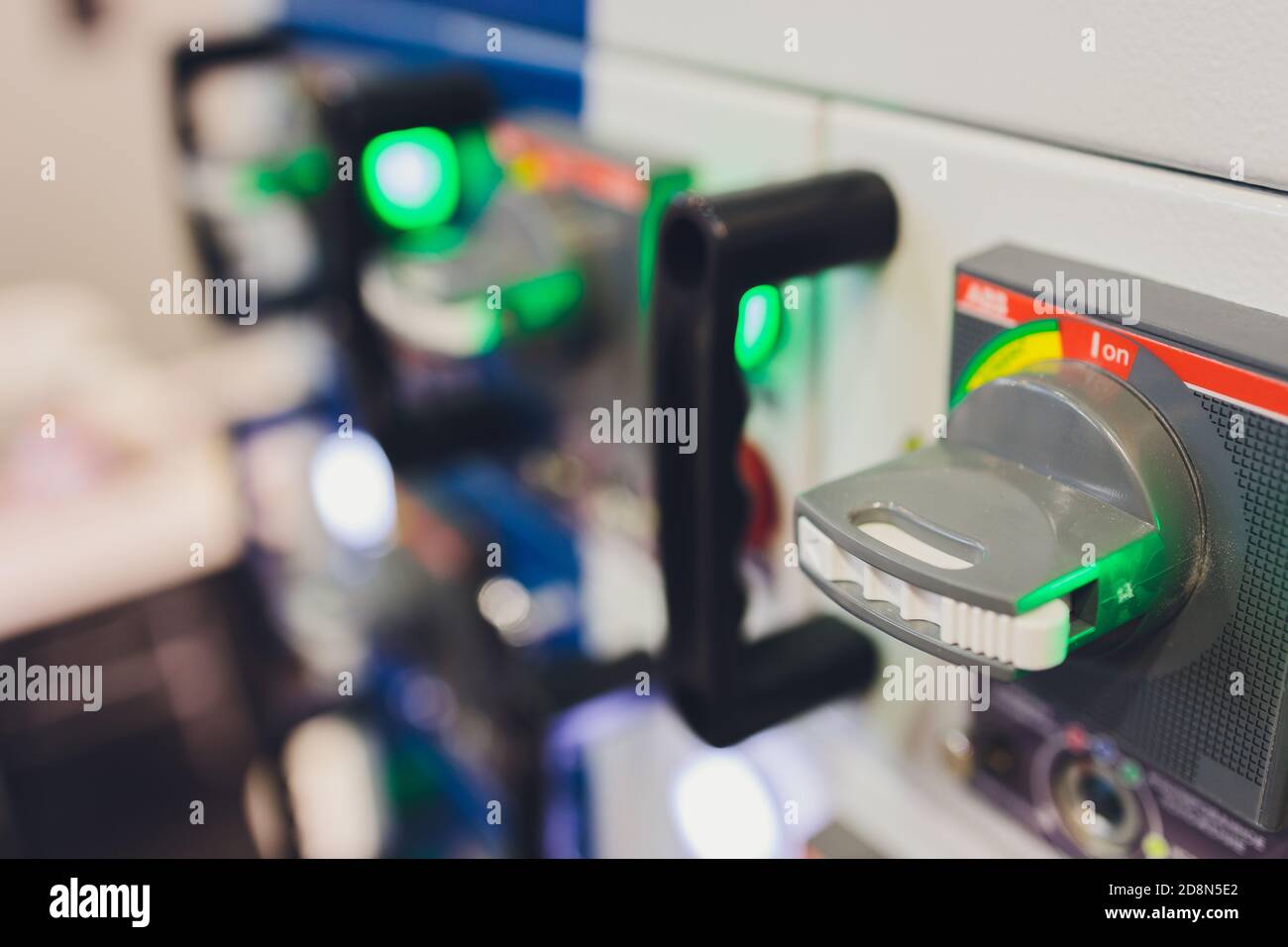 Key switch select mode Buttons and display on control panel Stock Photo ...