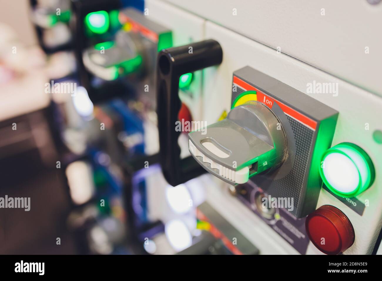 Key switch select mode Buttons and display on control panel Stock Photo ...