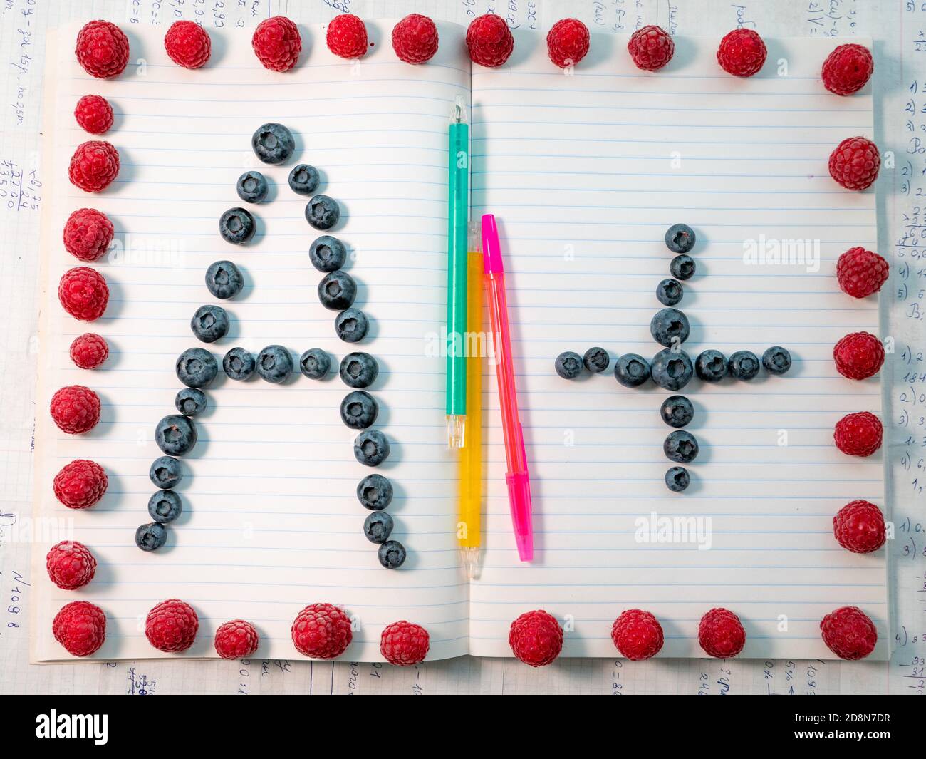 Sweet excellent mark for great work at school. Open ruled notebook with ...