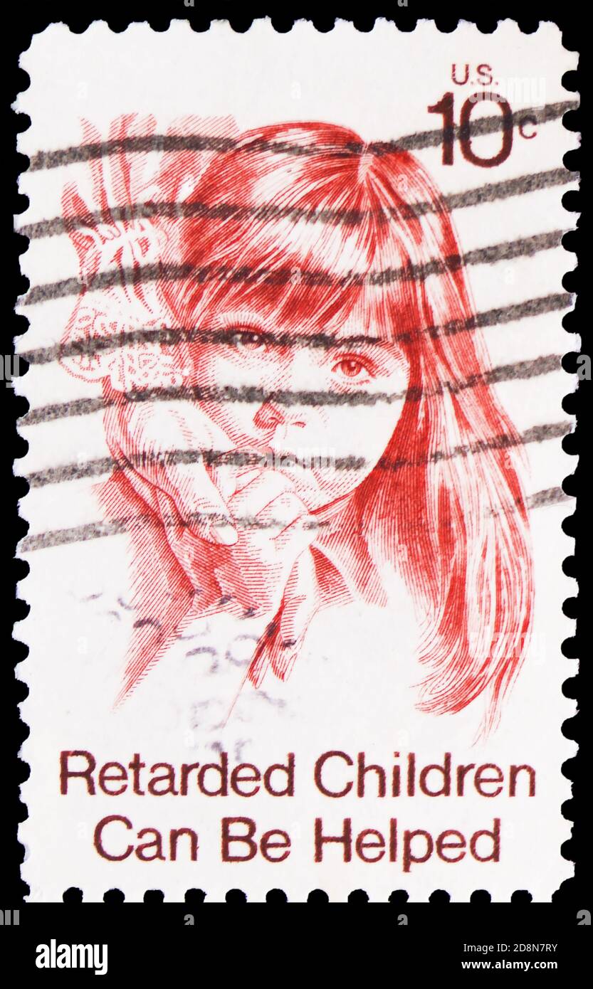 MOSCOW, RUSSIA - OCTOBER 8, 2020: Postage stamp printed in United ...