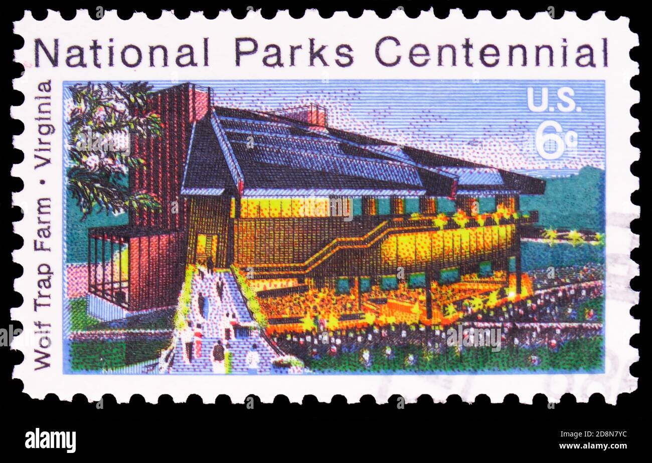 MOSCOW, RUSSIA - OCTOBER 8, 2020: Postage stamp printed in United ...