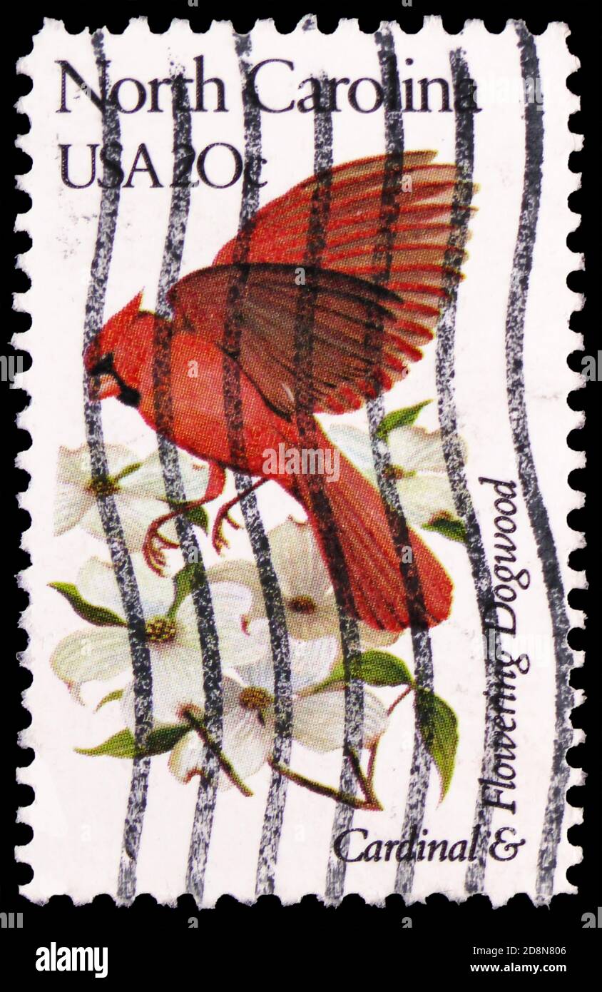 MOSCOW, RUSSIA - OCTOBER 8, 2020: Postage stamp printed in United ...