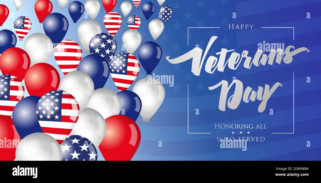 Happy Veterans Day USA creative banner. Isolated abstract graphic ...