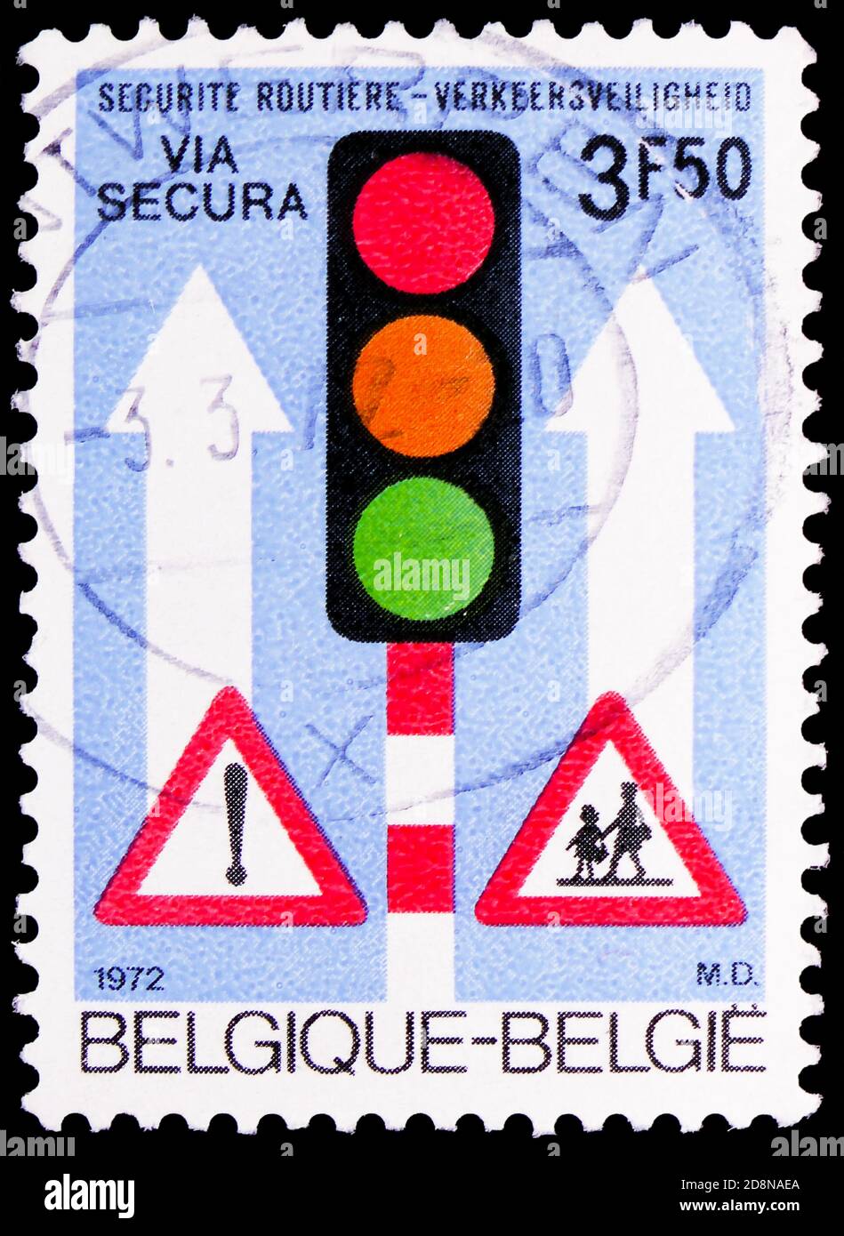 MOSCOW, RUSSIA - OCTOBER 8, 2020: Postage stamp printed in Belgium ...