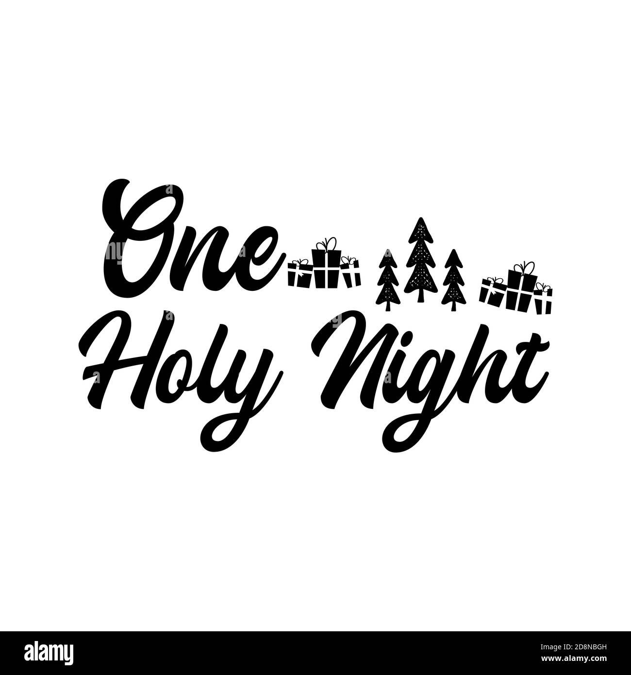 Christmas lettering quote. Silhouette calligraphy poster with quote ...