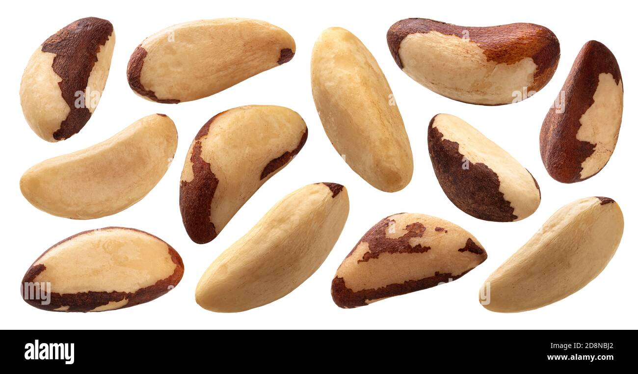 Brazil nuts isolated on white background with clipping path Stock Photo ...