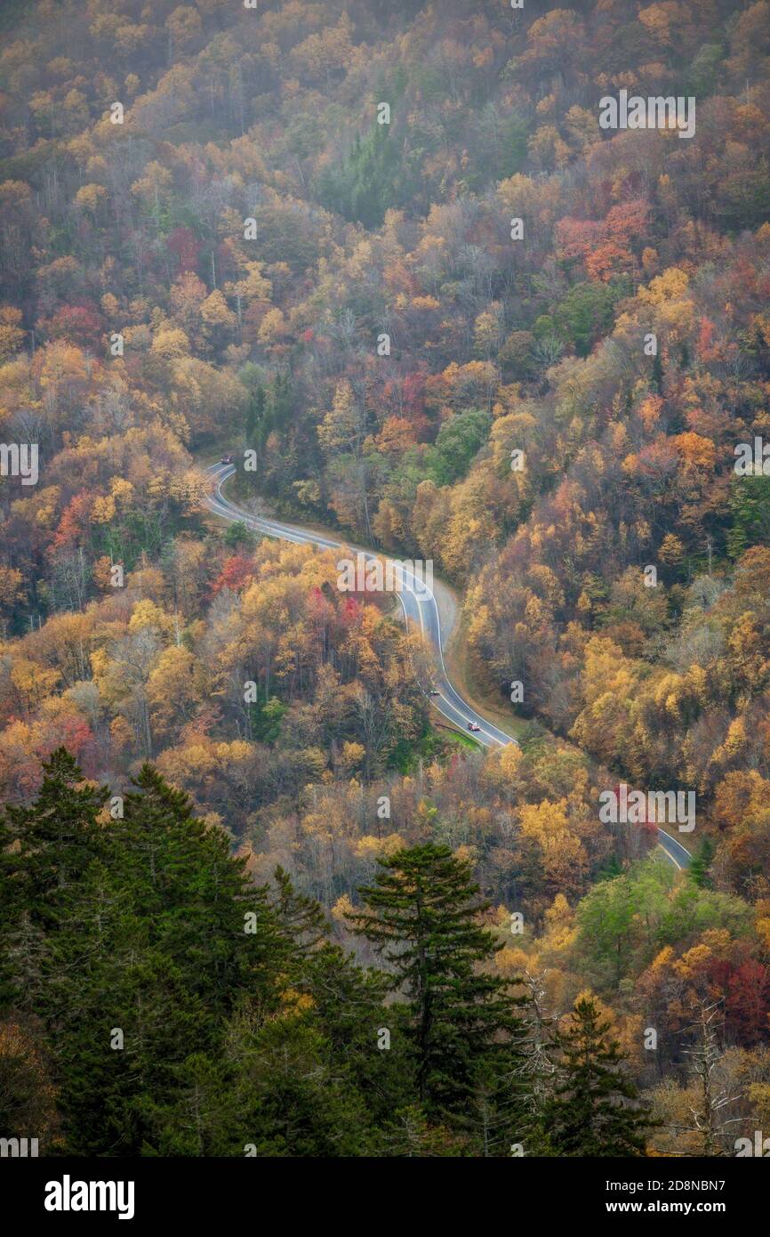 Serene aerial view winding road hi-res stock photography and images - Alamy