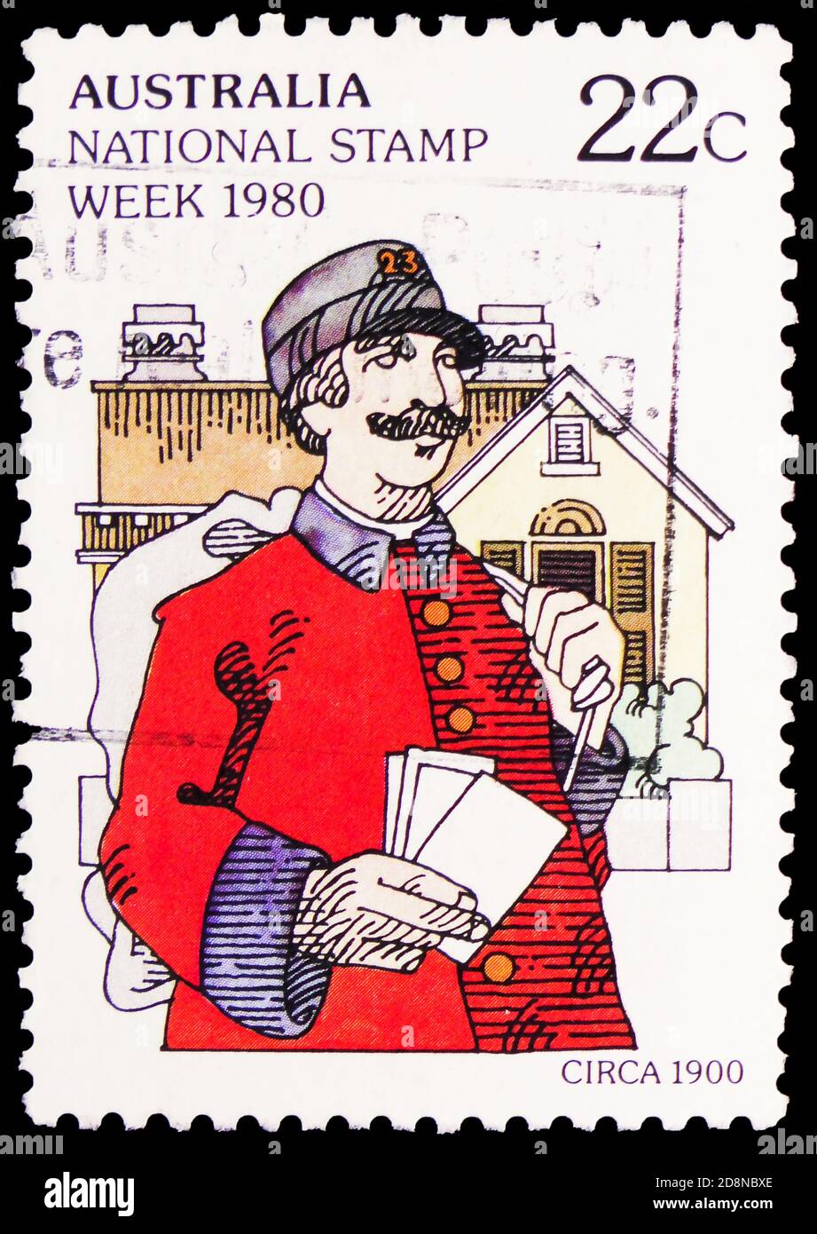 MOSCOW, RUSSIA - OCTOBER 8, 2020: Postage stamp printed in Australia ...