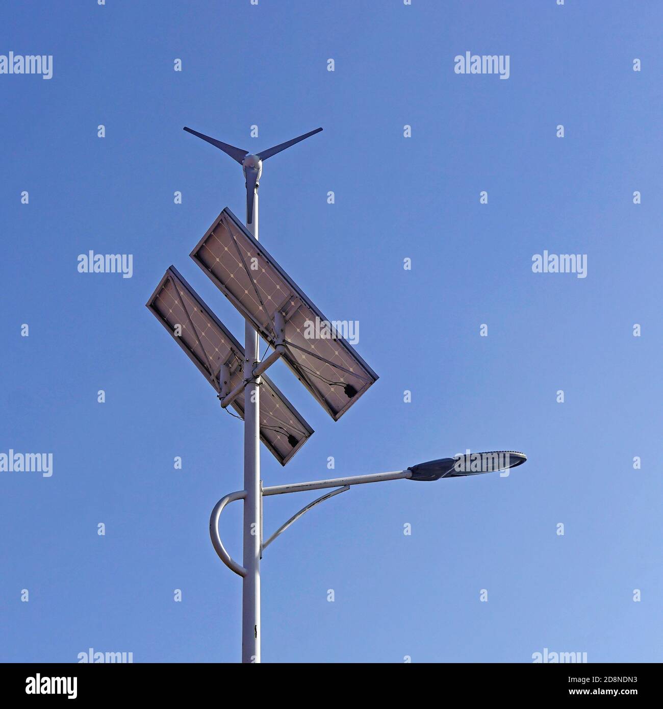 Solar and wind power led lights pole in Pyongyang North Korea Stock ...