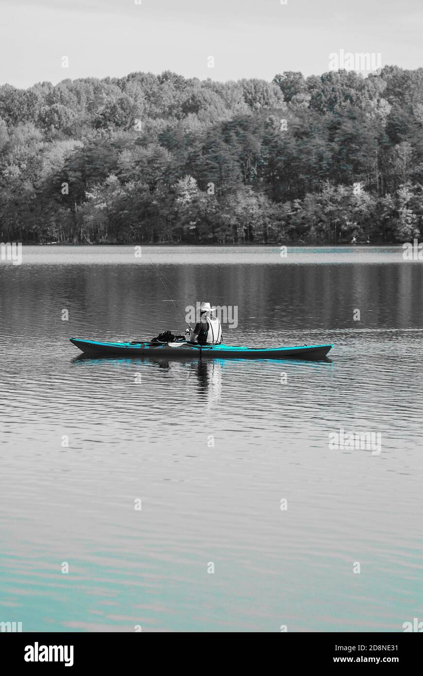 Kayaking Burke Lake in Virginia, with fall foliage Stock Photo - Alamy