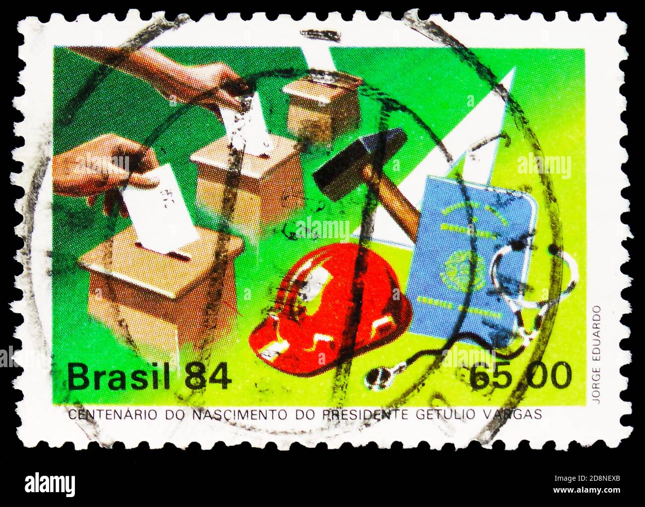 MOSCOW, RUSSIA - OCTOBER 8, 2020: Postage stamp printed in Brazil shows ...