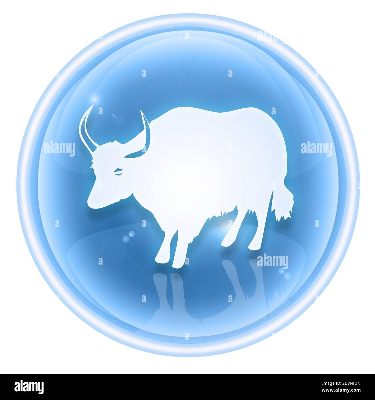 Ox Zodiac icon ice, isolated on white background Stock Photo - Alamy