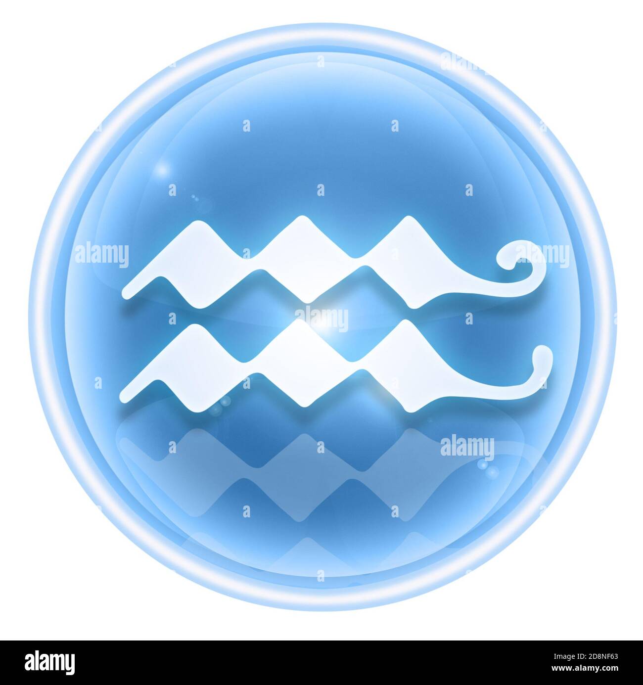 Aquarius zodiac icon ice, isolated on white background Stock Photo - Alamy