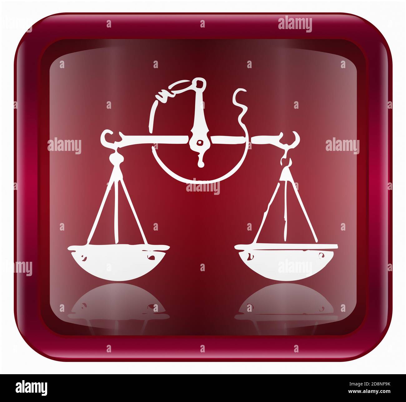 Libra zodiac icon red, isolated on white background Stock Photo - Alamy