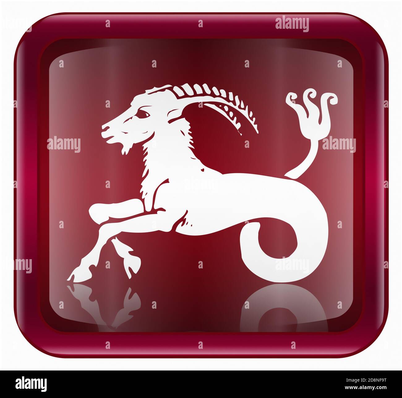 Capricorn zodiac icon red, isolated on white background Stock Photo - Alamy